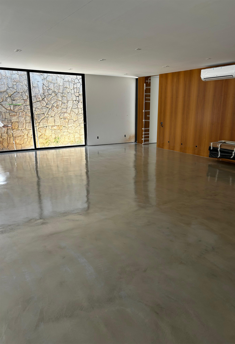 Revestimento de Cimento Queimado em Piso: Obra em Itupeva - EVOPISO ...